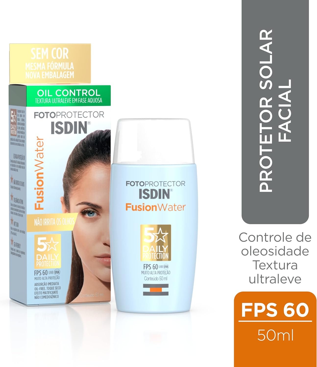 Protetor Solar Facial ISDIN Fusion Water 5 Stars FPS 60 50ml Análise: Vale a Pena? - Recomenda ...